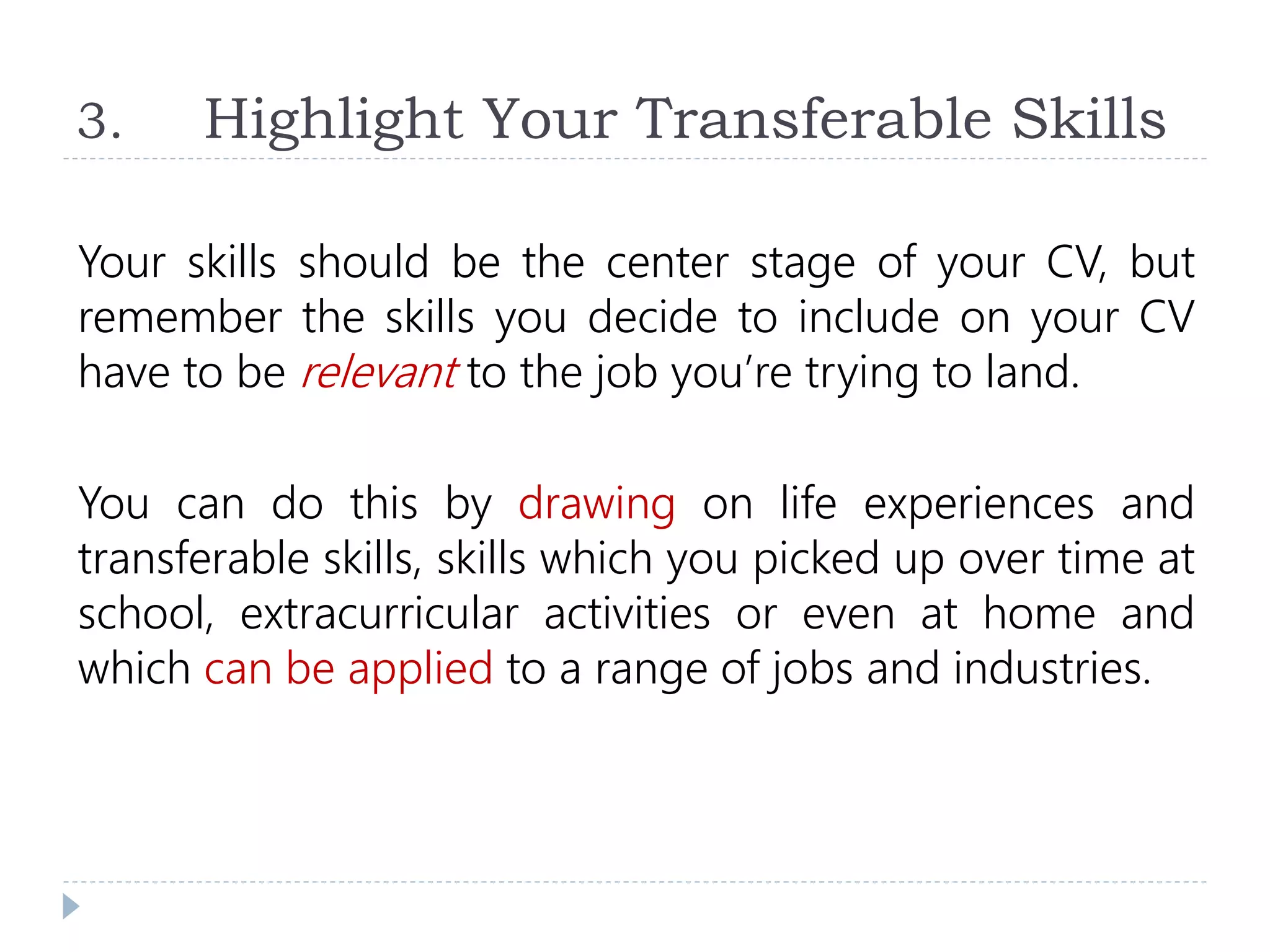 How to write a CV for fresh graduates | PPT