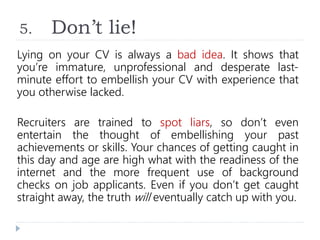 How to write a CV for fresh graduates | PPTX