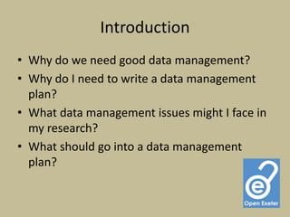 How to write a data management plan | PPT