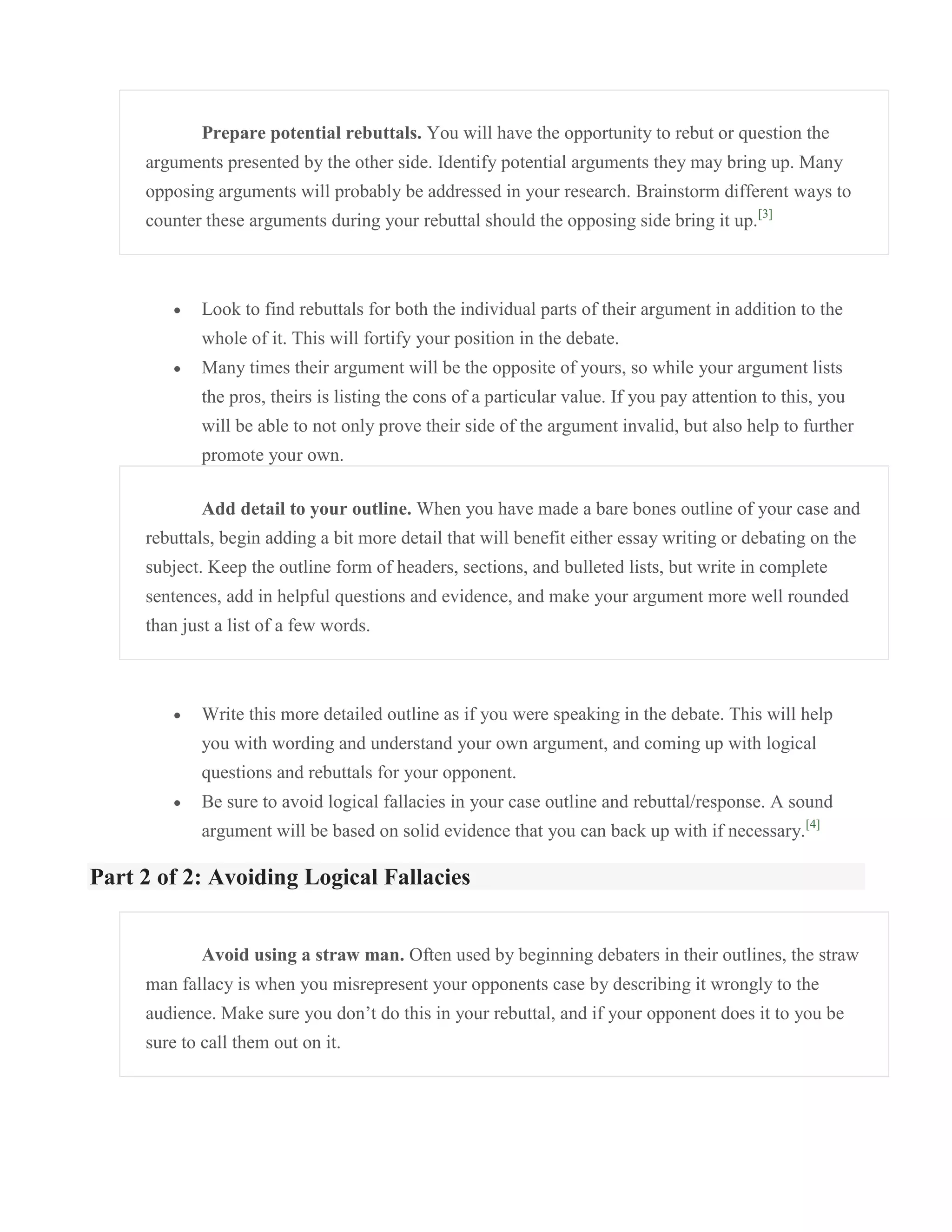 How to write a debate outline | DOCX