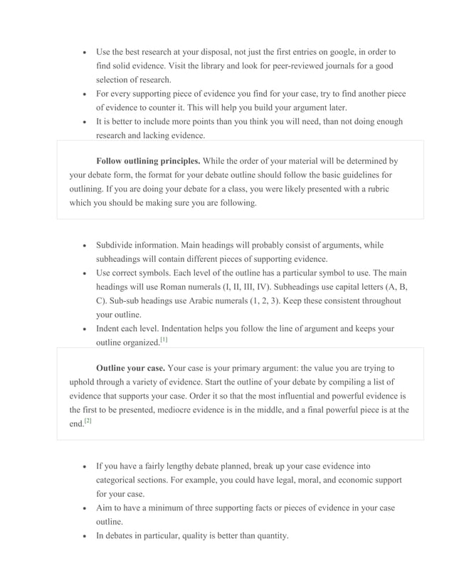 How to write a debate outline | DOCX