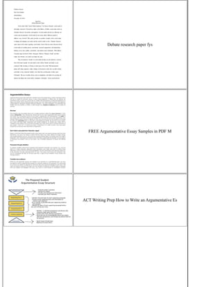 How To Write A Debate Paper | PDF
