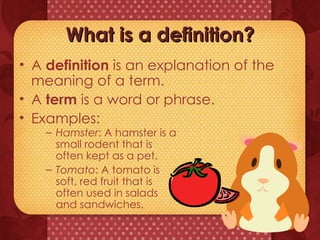 How To Write A Definition | PPT