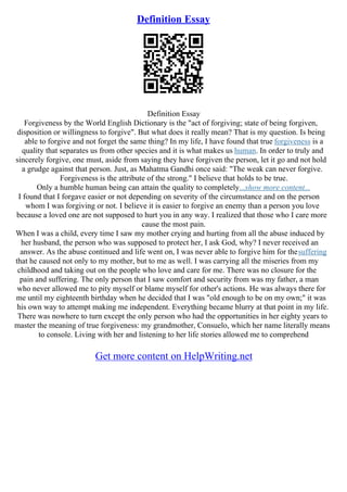 How To Write A Definition Essay | PDF