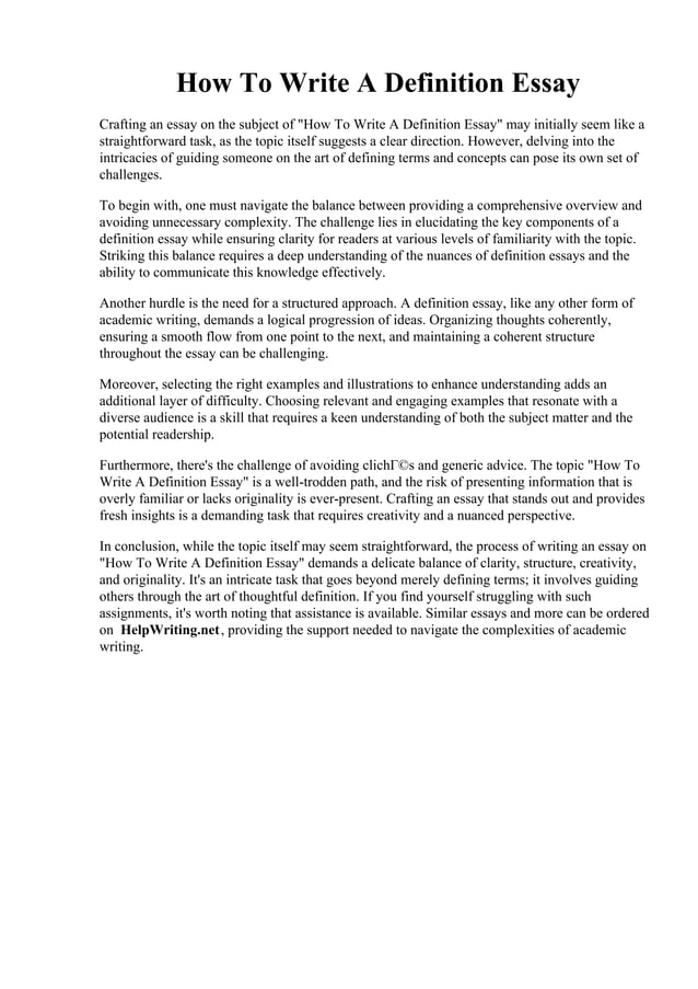 How To Write A Definition Essay.pdf
