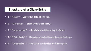 how to write a diary. for year4 and 5 studentspptx | PPTX
