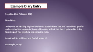how to write a diary. for year4 and 5 studentspptx | PPTX