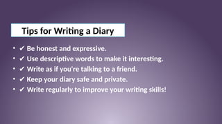 how to write a diary. for year4 and 5 studentspptx | PPT