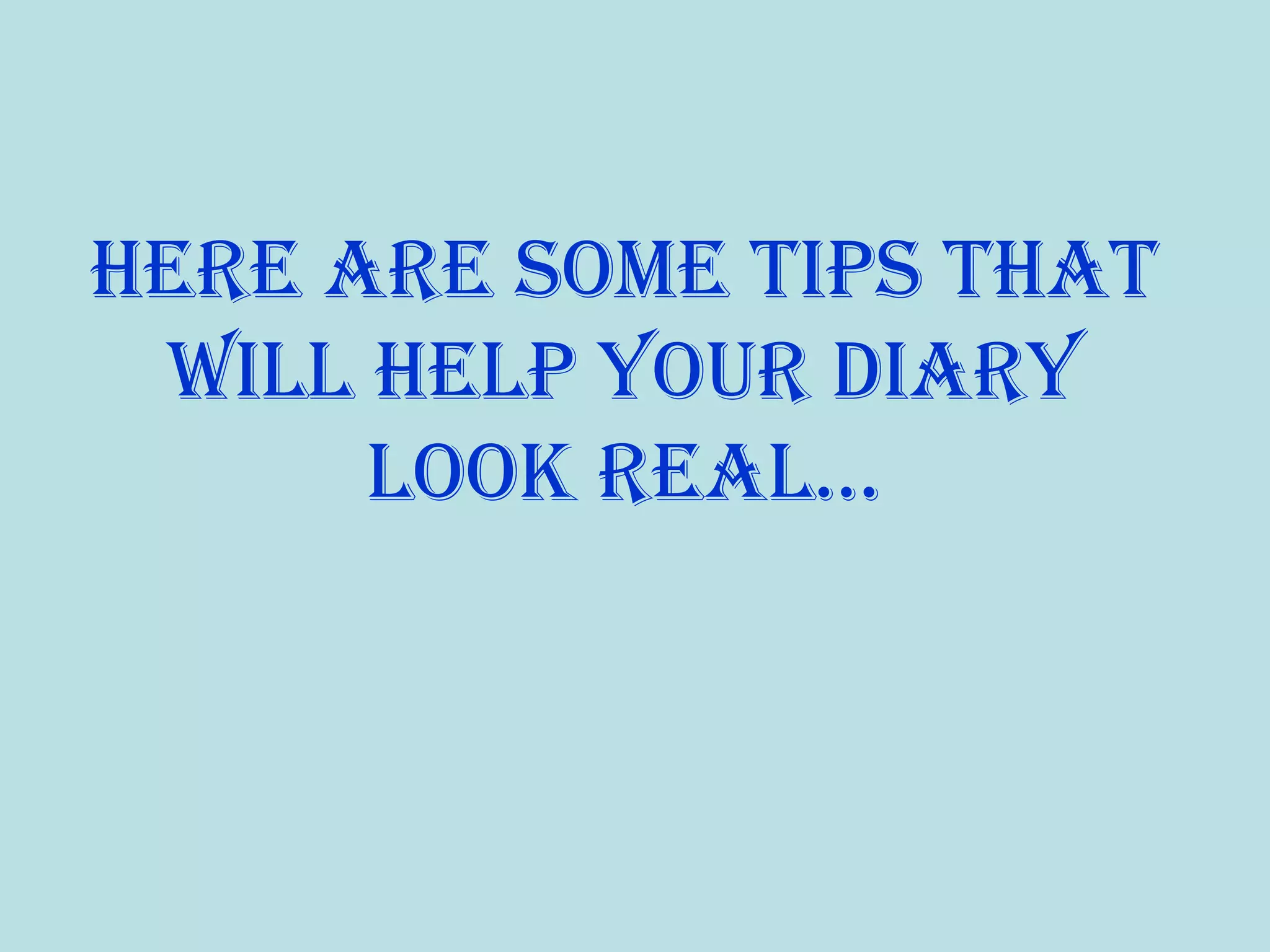 How to write a diary entry | PPT
