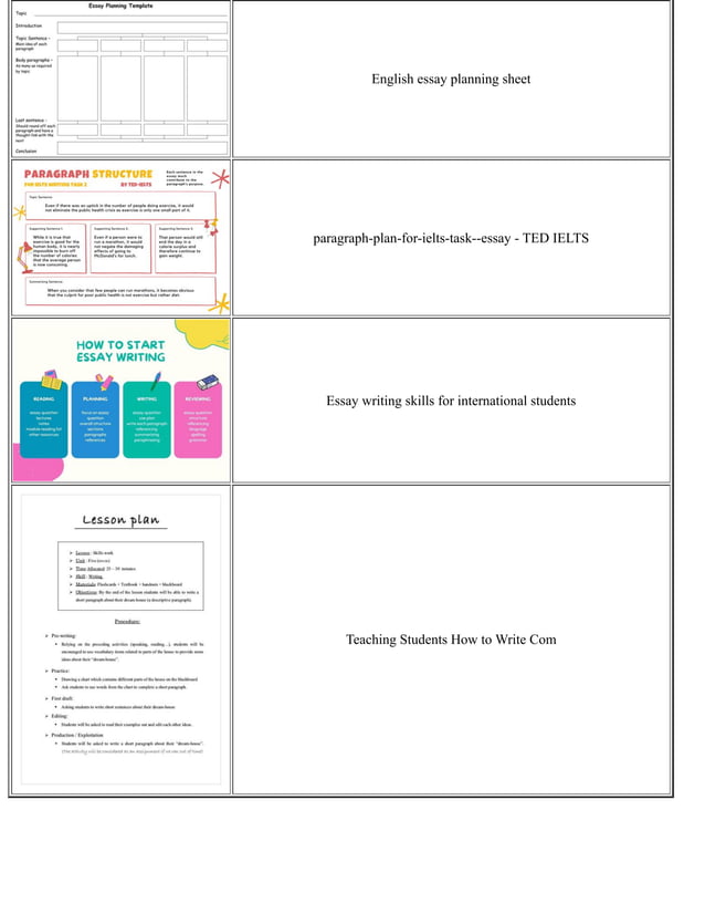 How To Write A Essay Plan | PDF