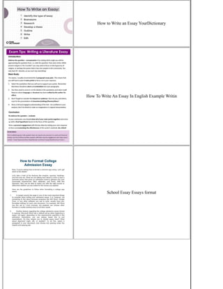 How To Write A Essay Writing | PDF