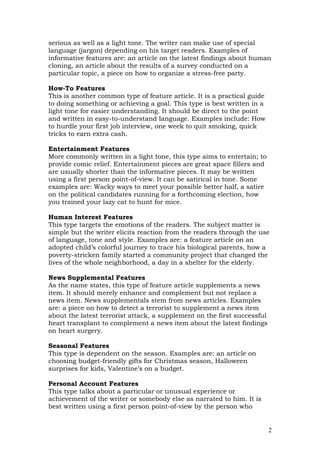 How to Write a Feature Article | PDF