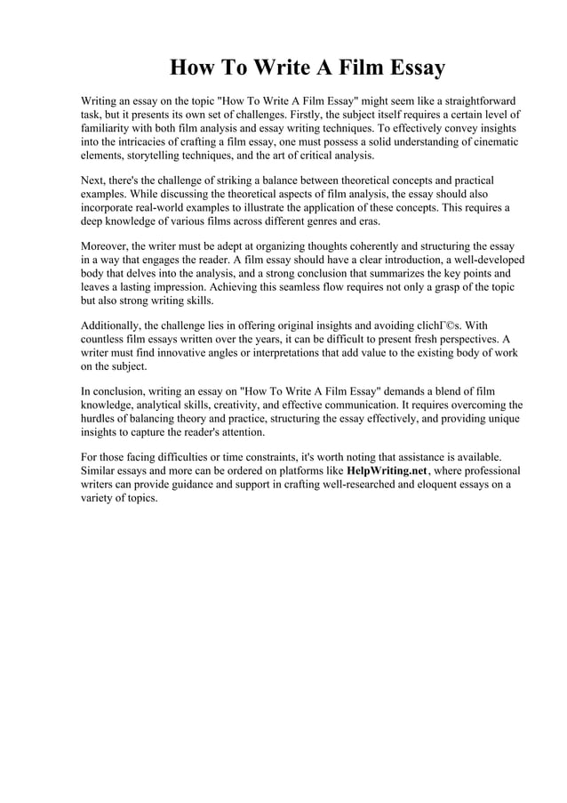 How To Write A Film Essay.pdf