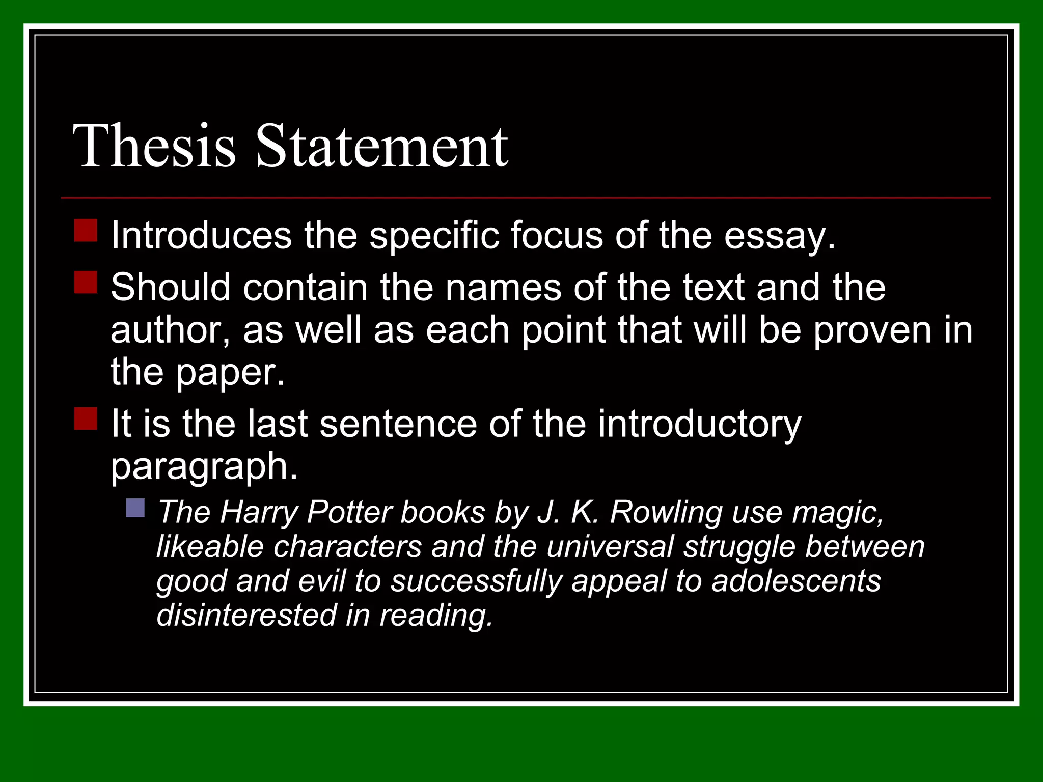 How to write a five paragraph essay | PPT