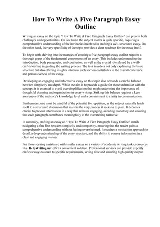 How To Write A Five Paragraph Essay Outline.pdf