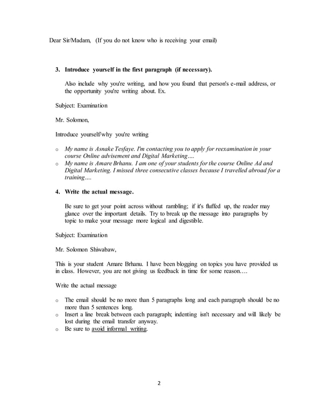 How to write a formal email | DOCX | Email | Internet