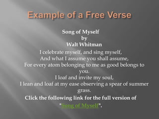 How to write a free verse | PPTX