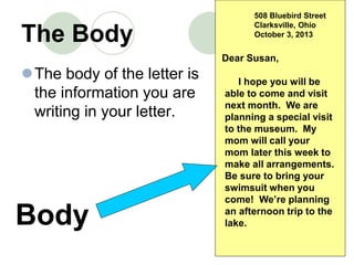 How to write a friendly letter | PPTX