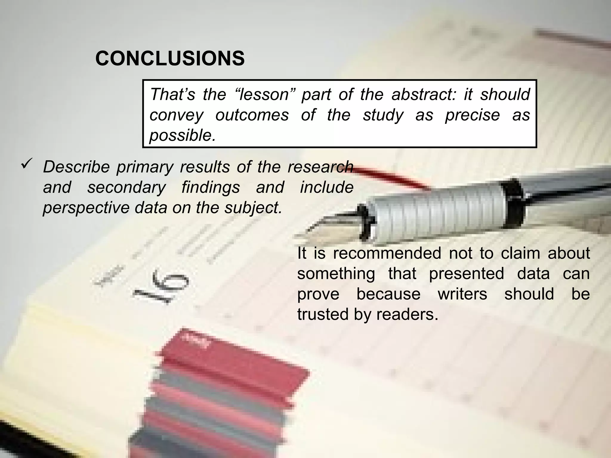 How to write a good abstract for a research paper | PPT