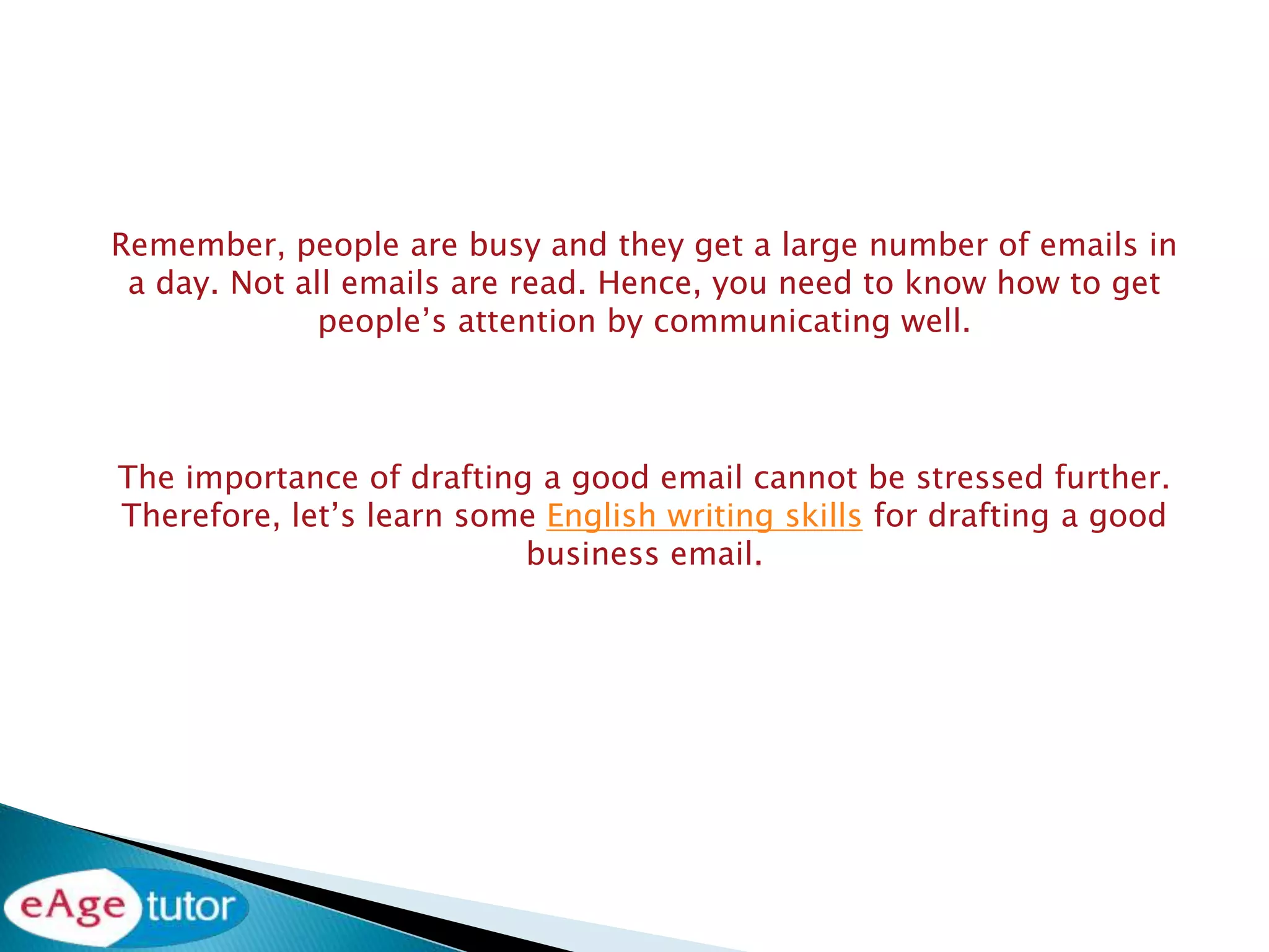 How to write a good business email | PPTX