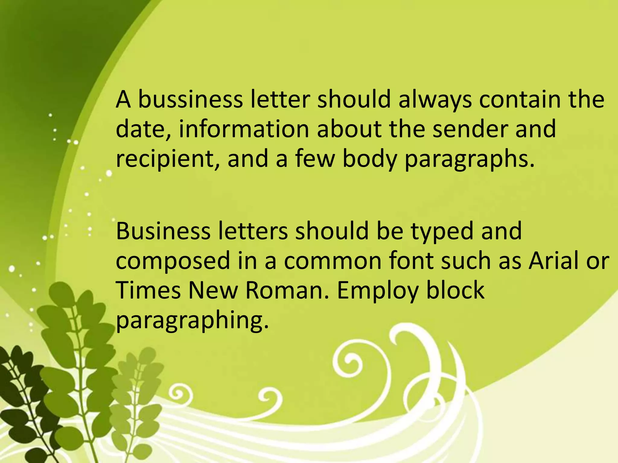How to write a good bussiness letter for beginners | PPTX