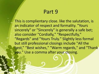 How to write a good bussiness letter for beginners | PPTX