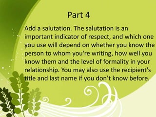 How to write a good bussiness letter for beginners | PPTX