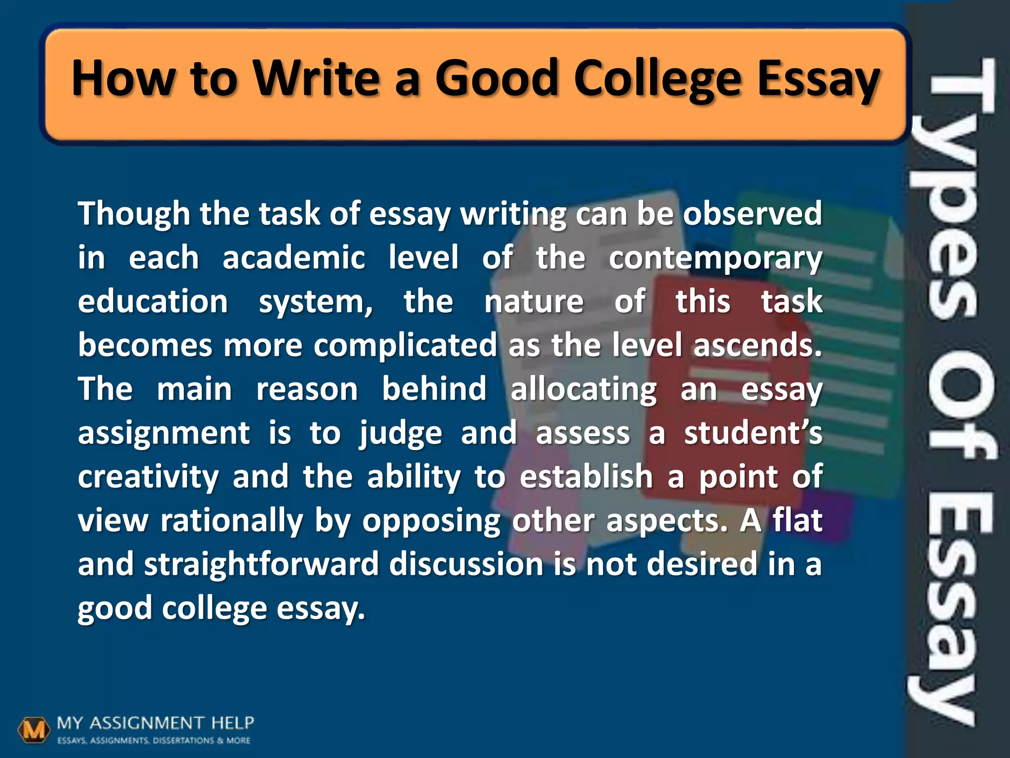 How to write a good college essay | PPT