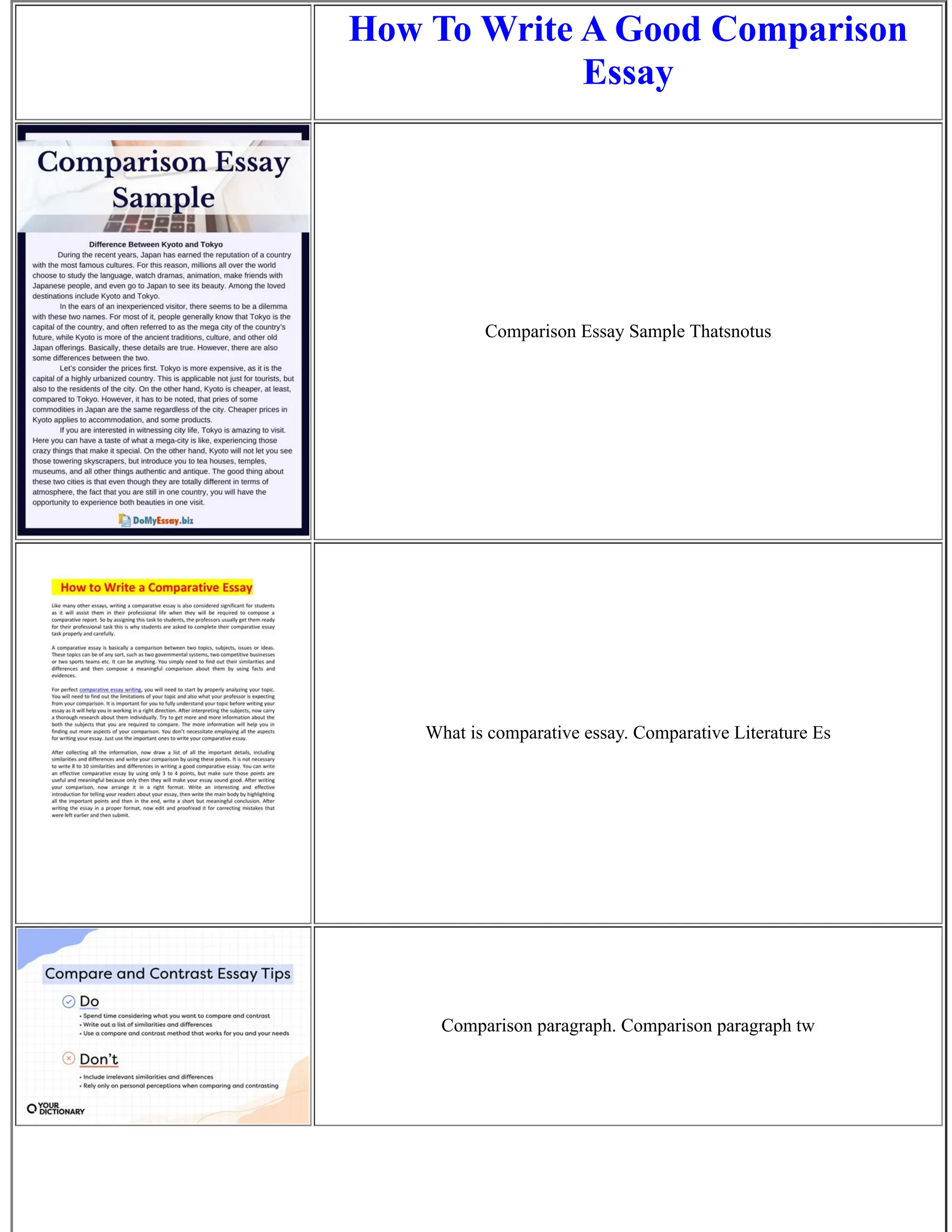 how to write a good comparison essay.pdfHow To Write A Good Comparison ...