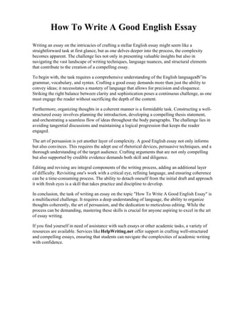 How To Write A Good English Essay.pdf