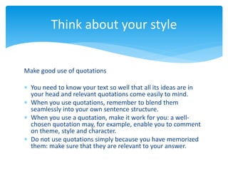 How to write a good english exam answer | PPTX