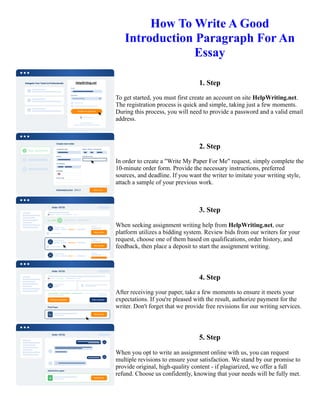 How To Write A Good Introduction Paragraph For An Essay | PDF