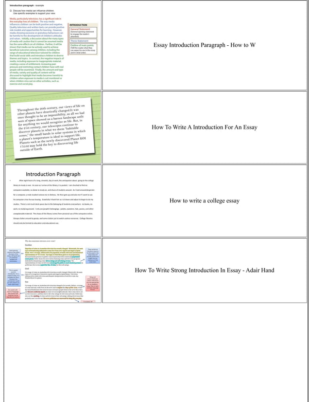 How To Write A Good Introduction To An Essay | PDF
