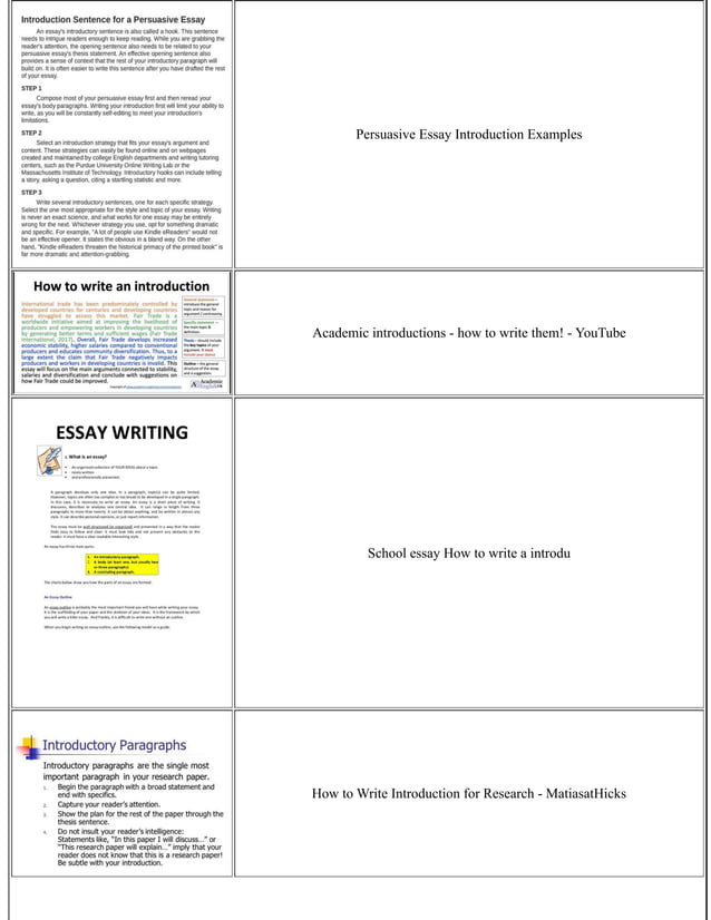 How To Write A Good Introduction To An Essay | PDF