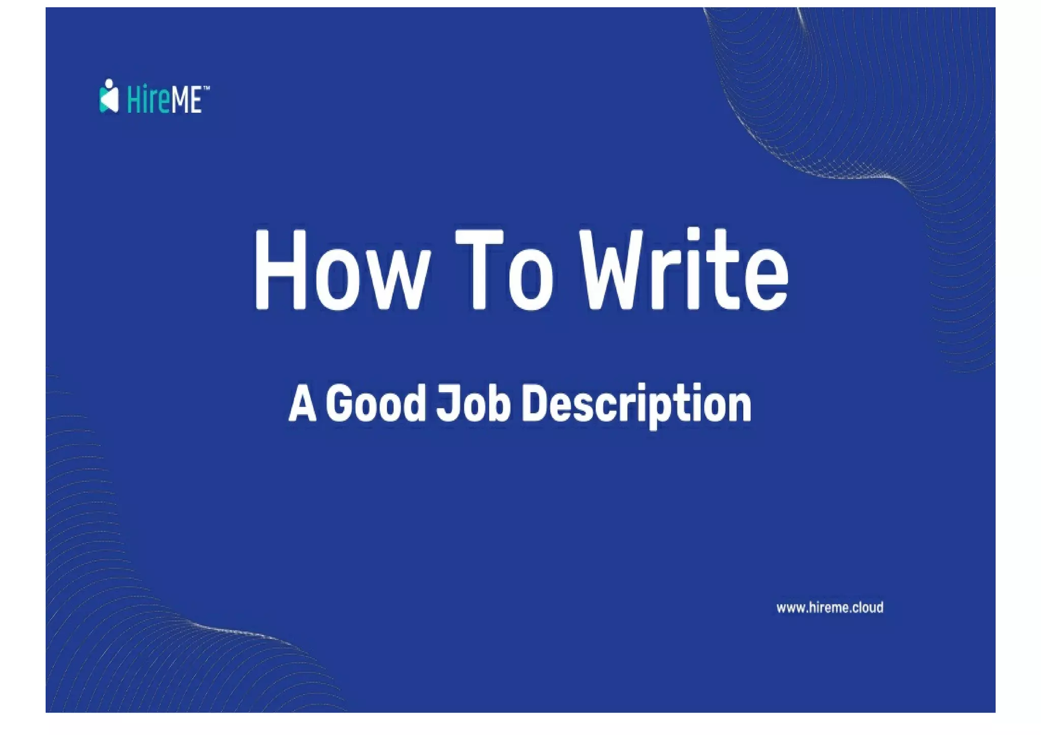 How To Write A Good Job Description | PPT