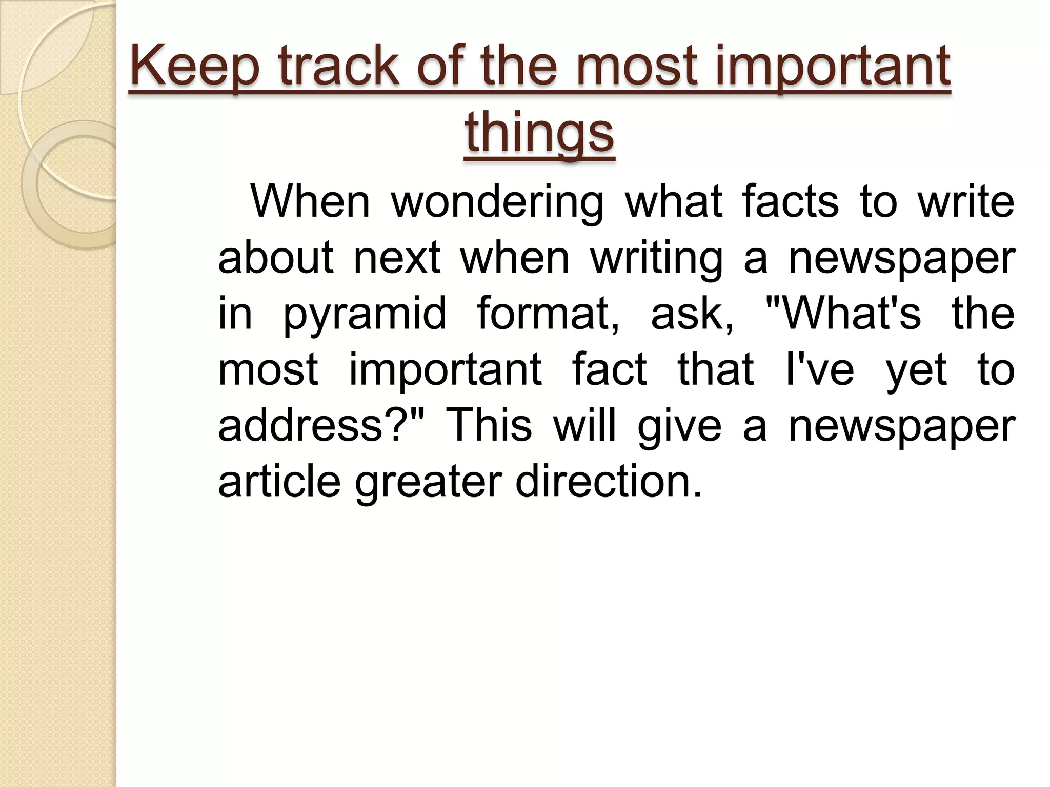 How to write a good newspaper article | PPTX