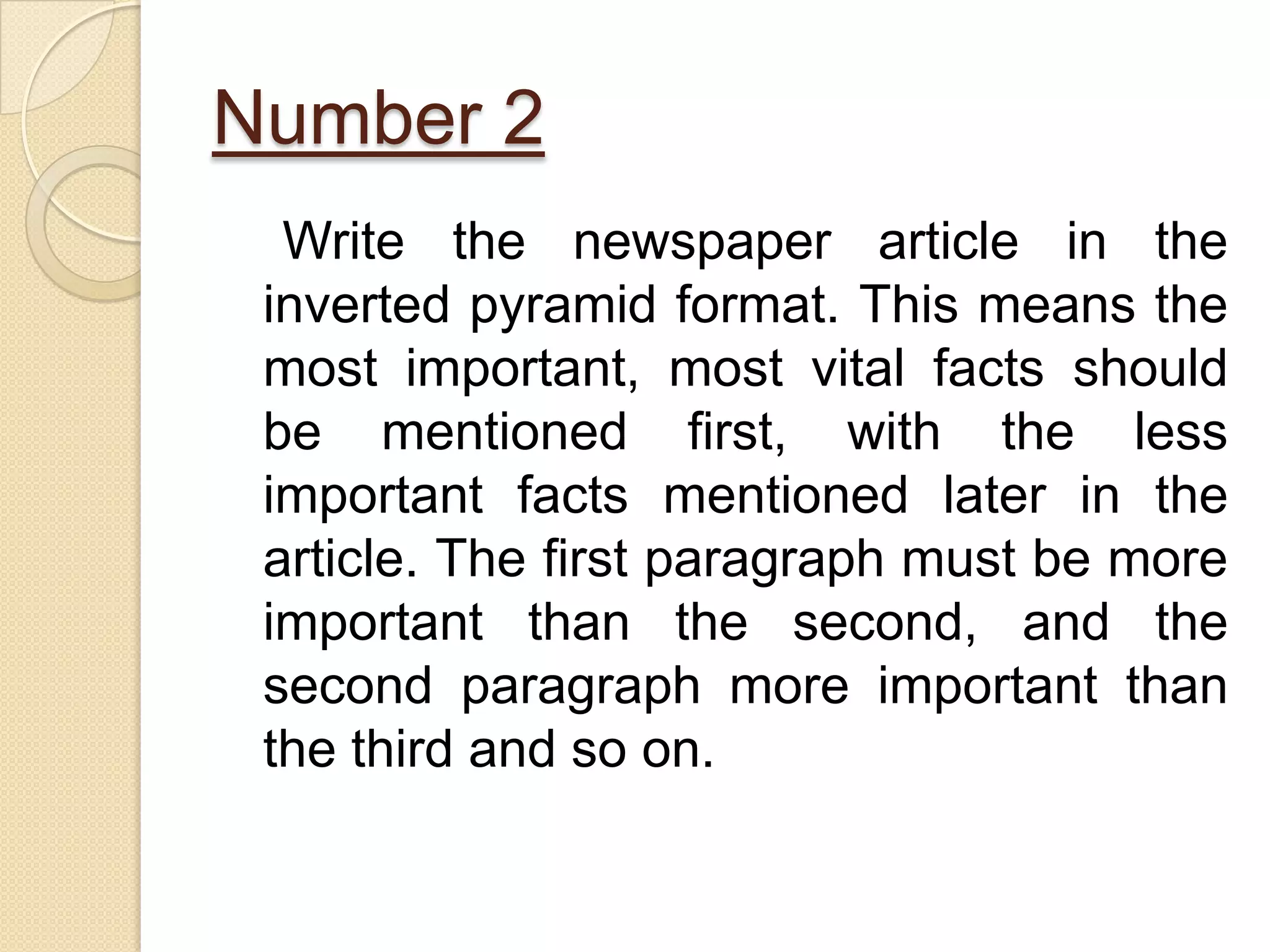 How to write a good newspaper article | PPTX