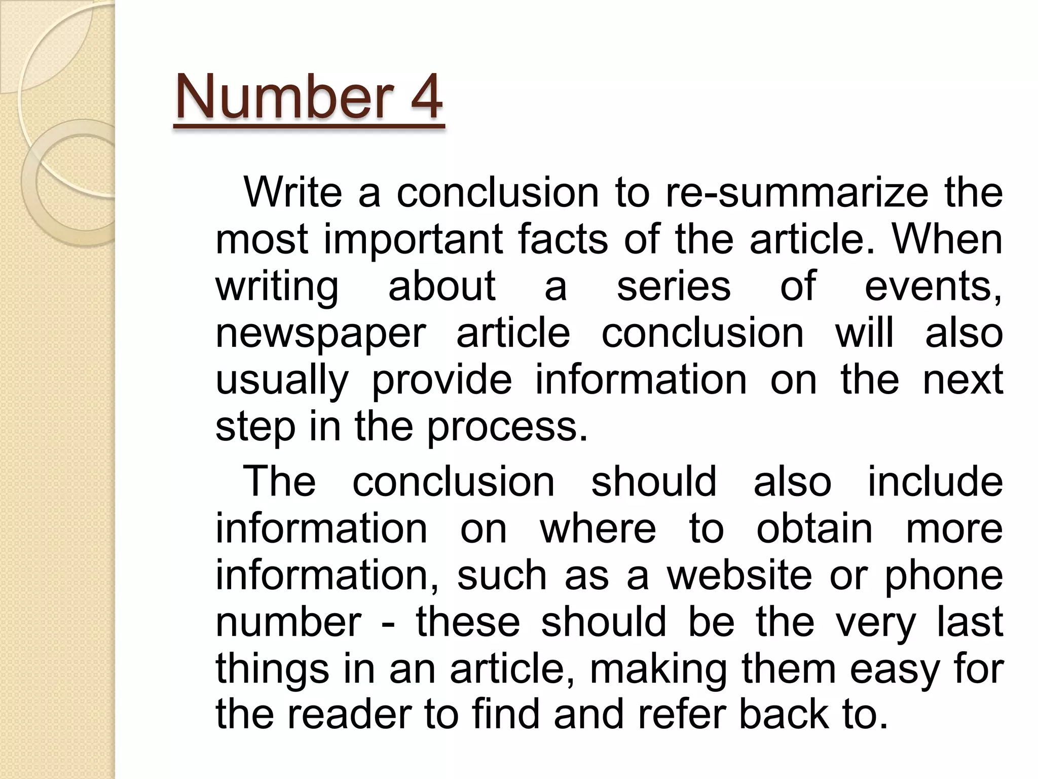 How to write a good newspaper article | PPTX