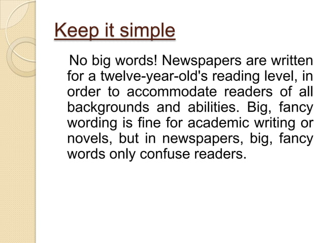 How to write a good newspaper article | PPTX | Law
