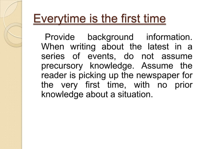 How to write a good newspaper article | PPTX | Law