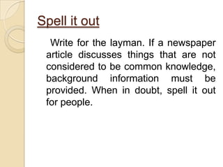 How to write a good newspaper article | PPTX