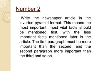 How to write a good newspaper article | PPTX