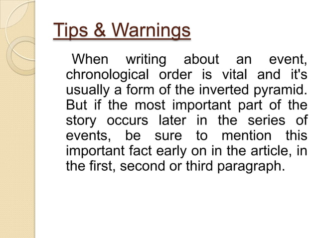 How to write a good newspaper article | PPTX | Law