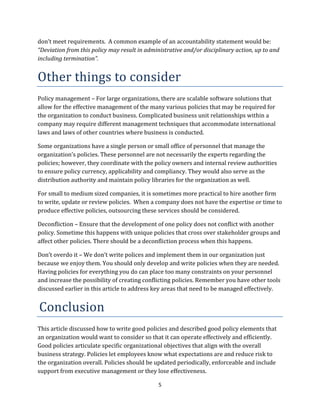 How to Write Good Policies | PDF