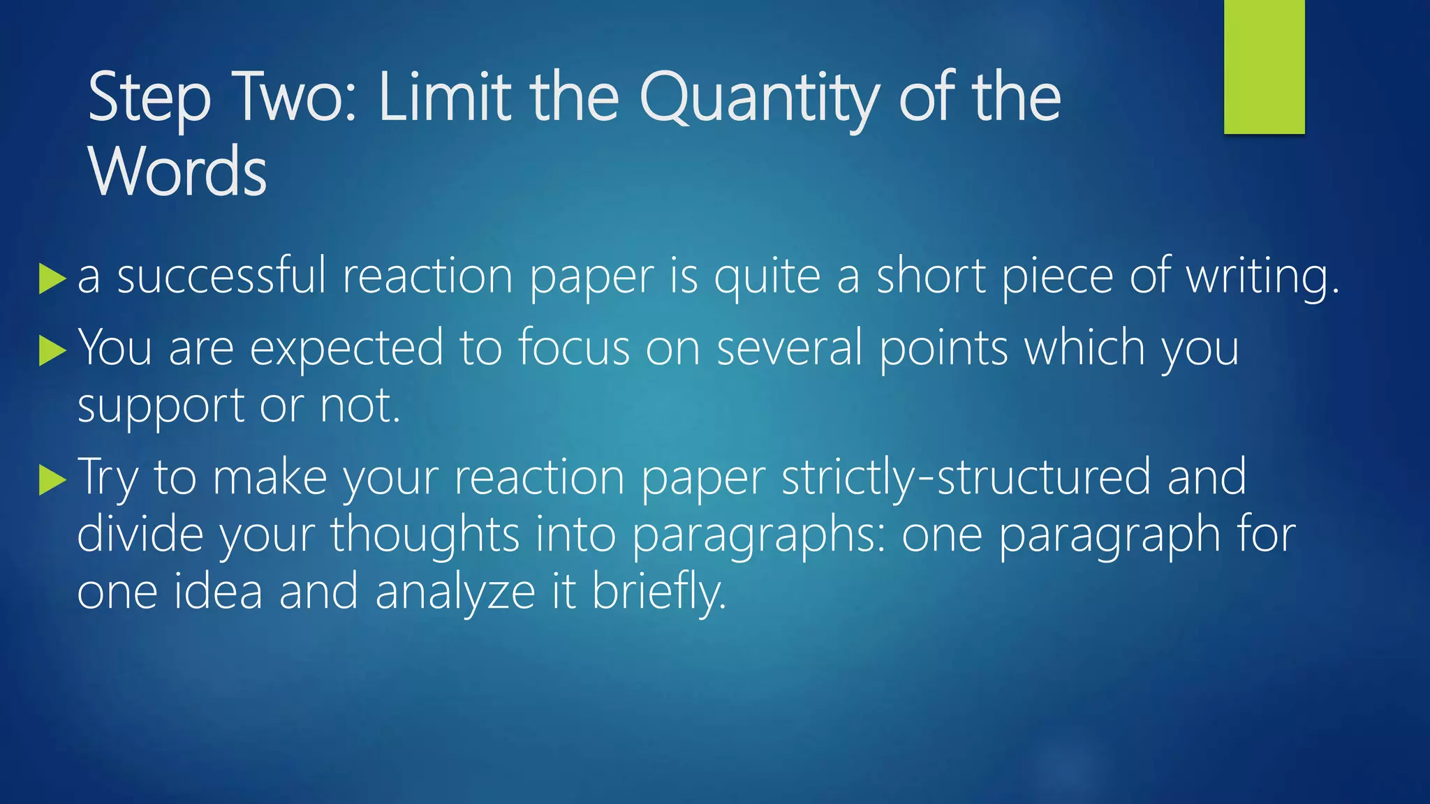 How to write a good reaction paper | PPTX