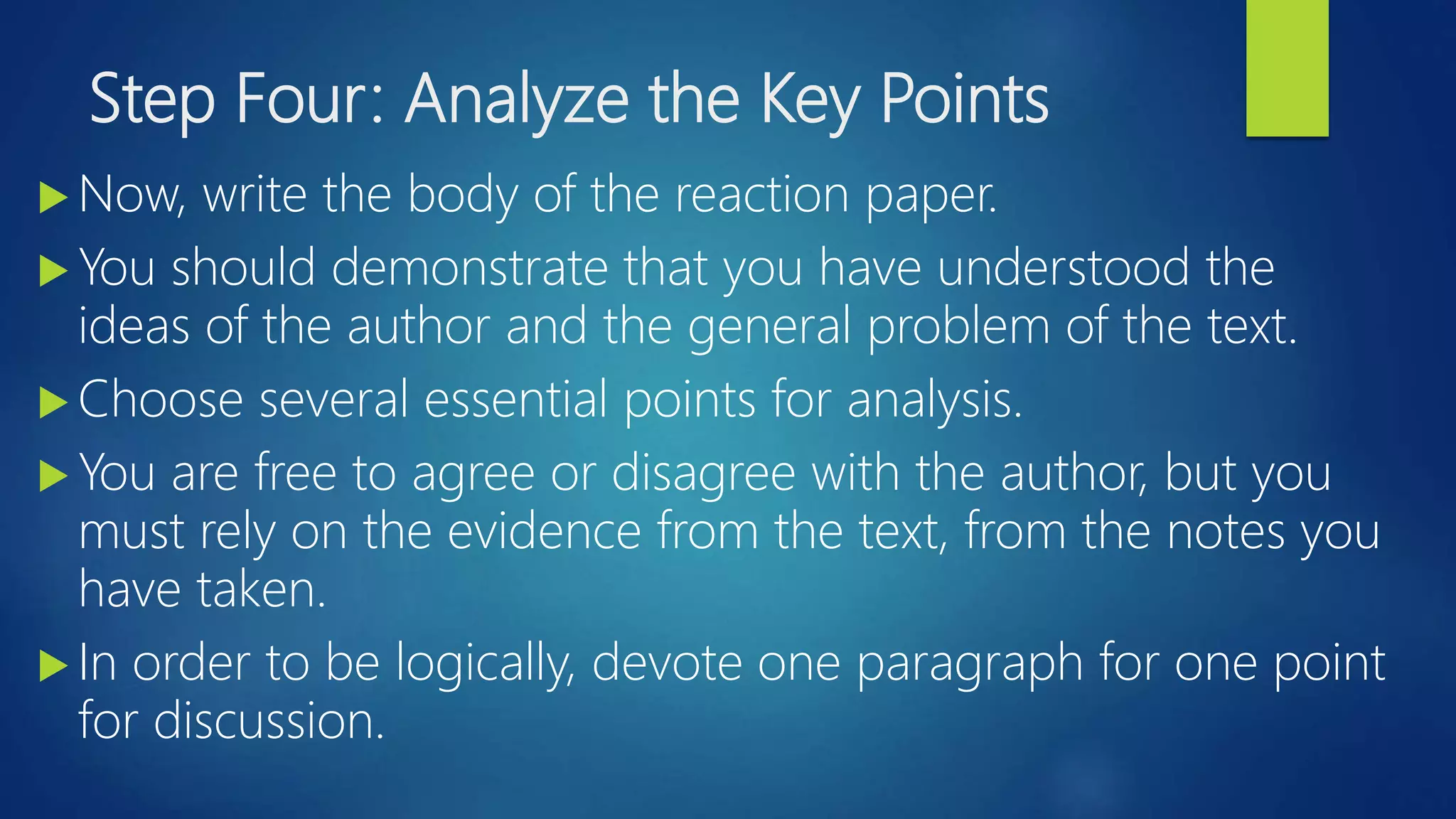 How to write a good reaction paper | PPTX