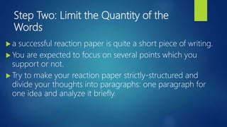 How to write a good reaction paper | PPTX