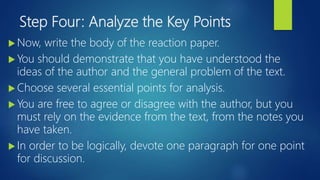 How to write a good reaction paper | PPTX