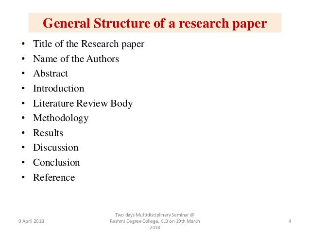 How to write a good research paper