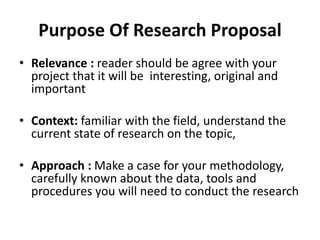 How to write a good research proposal | PPT